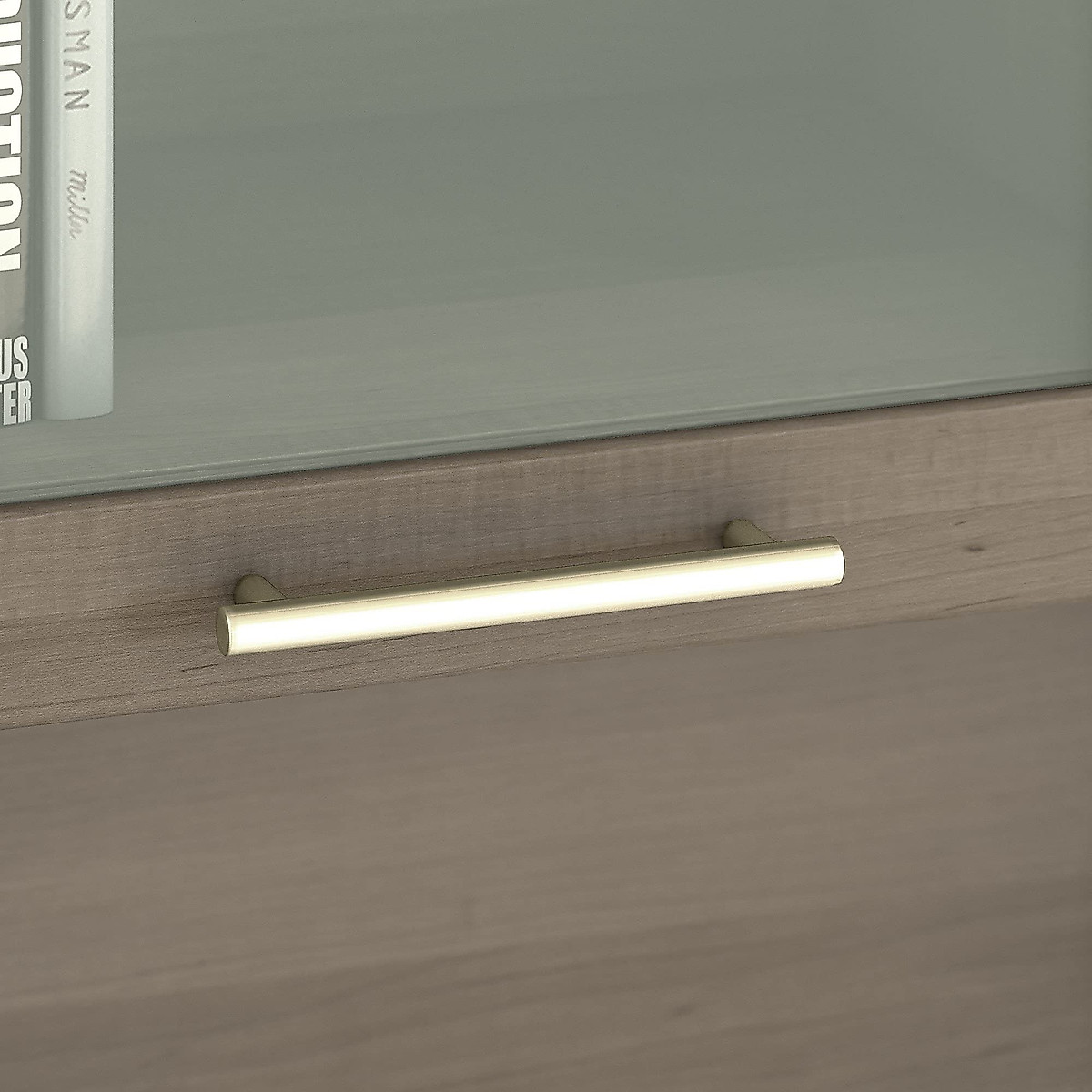 Bush Furniture Somerset 60W Desk Hutch in White and Storm Gray