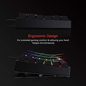 Redragon K582 SURARA RGB LED Backlit Mechanical Gaming Keyboard with 104 Keys-Linear and Quiet-Red Switches