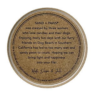 Sand + Paws Scented Candle - Vanilla Sandalwood –Luxurious Air Freshening Jar Candles Neutralize pet Odors and Enhance Home décor – 100% Cotton Lead-Free Wicks - 12 oz