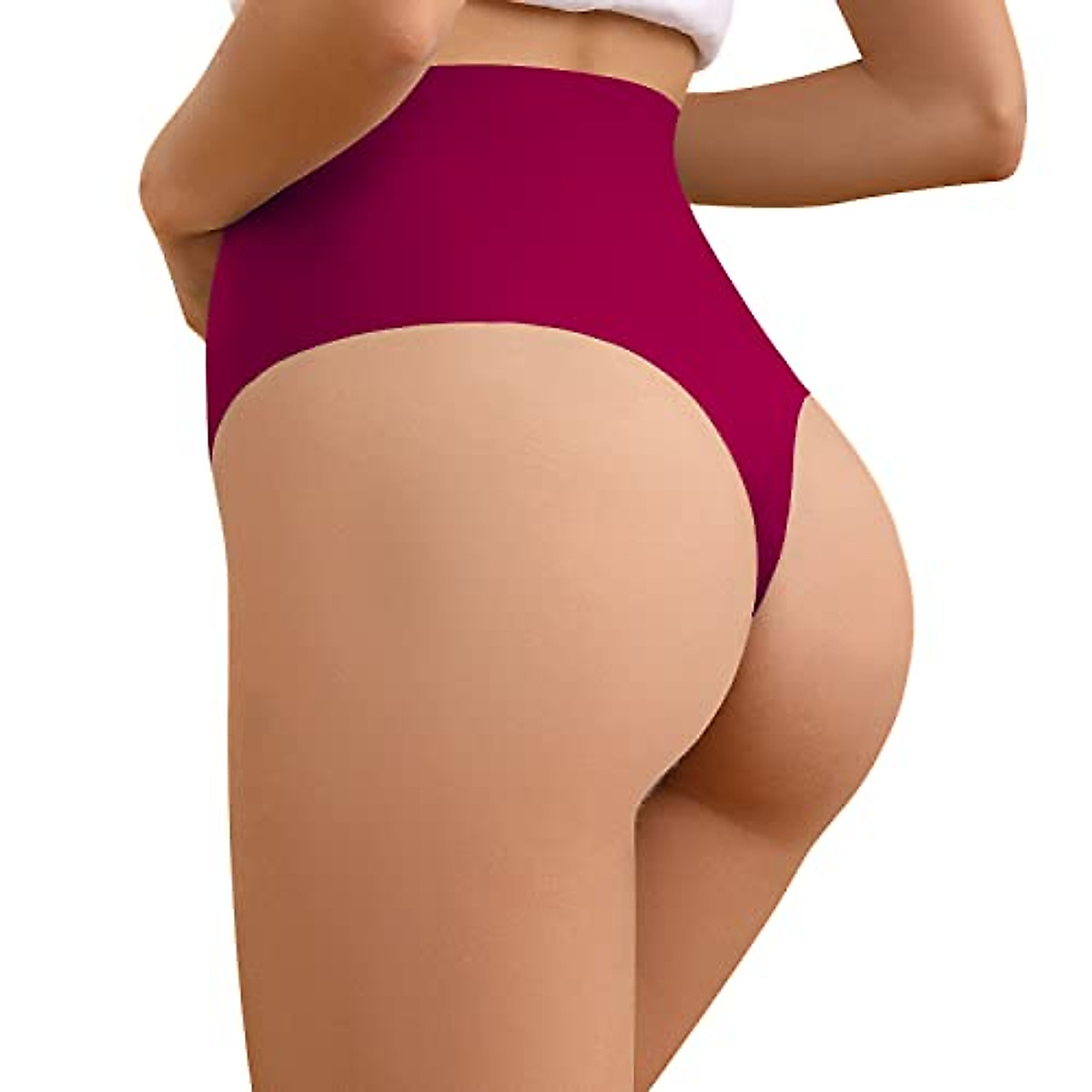 FallSweet Ultra High Waisted Thong No Show Underwear for Women High Rise Panty Pack(mix1,L)