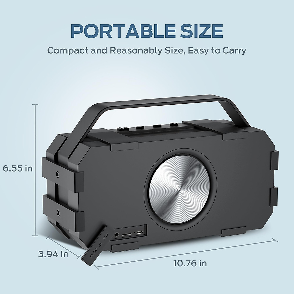 BUGANI Bluetooth Speakers, 40W Loud Portable Wireless Bluetooth Speaker, 24H Playtime Outdoor Speaker, Stereo Sound Rich Bass, TWS Pairing, Built-in Mic Supports TF Card, AUX for Party Outdoor Camping