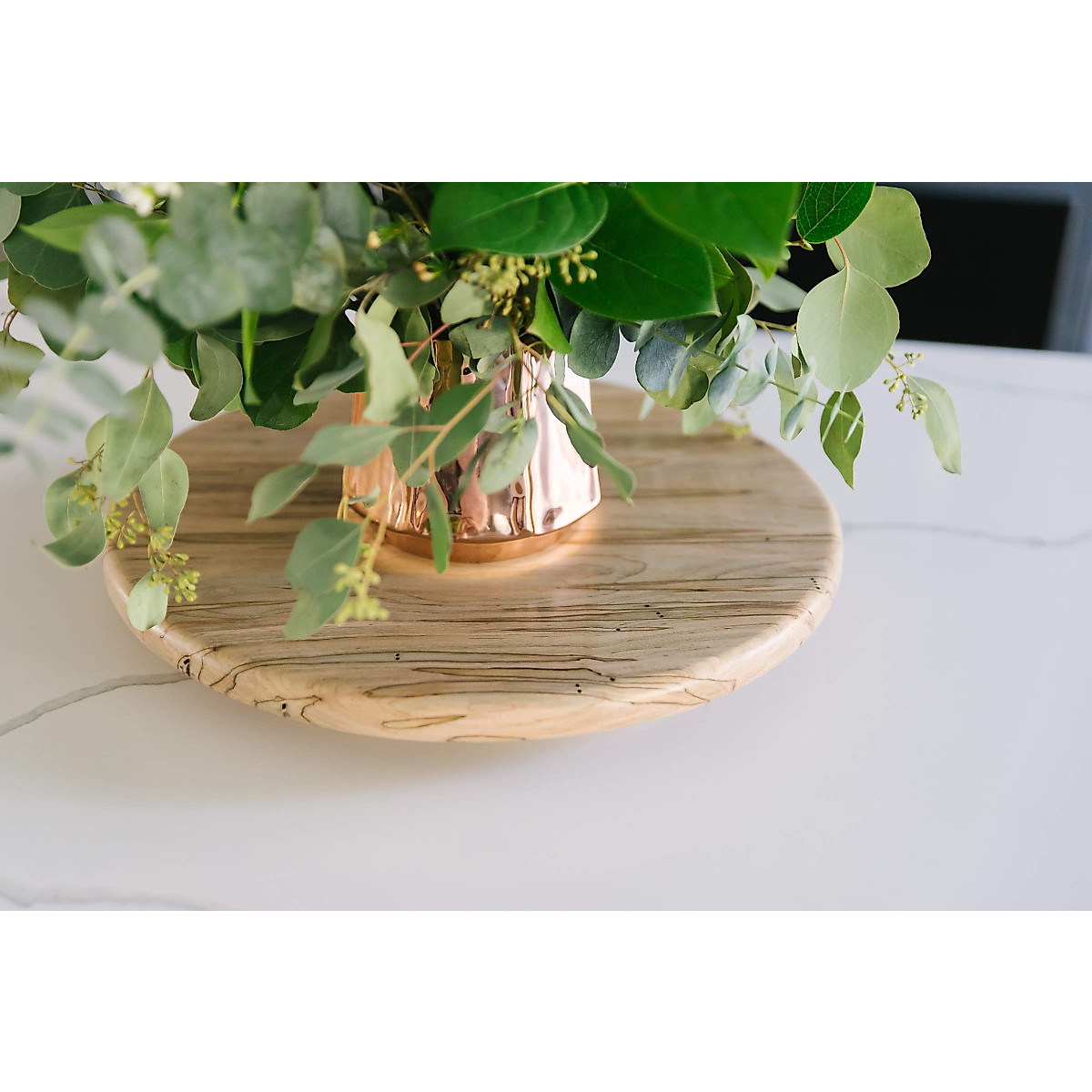 Ambrosia Maple Wood Lazy Susan Turntable 16", Dining Room Centerpiece