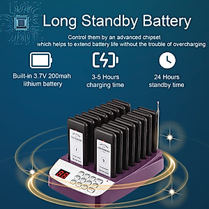 16 Restaurant Pager System Buzzers Wireless Calling Guest Waitin Social Distancing for Restaurant Food Truck Hospital Clinic Church Cafe Shop