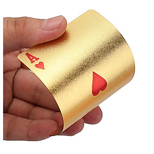 Jucoan 6 Decks of Playing Cards, Waterproof Plastic Poker Cards, Gold Foil Playing Cards for Party Game, Poker Size, Standard Index, (2 Gold, 2 Silver, 2 Pink)