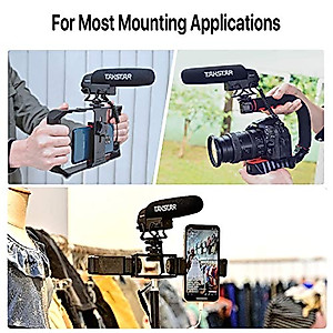 Takstar SGC-600 Shotgun Microphone, Camera Microphone for iPhone Smartphone, Nikon Canon Sony DSLR Camcorder Professional Video Microphone with Windscreen, Shock Mount, 3.5mm Stereo Audio Jack