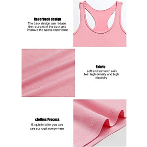 Cosy Pyro Workout Tank Tops for Women Racerback Yoga Tanks Basic Athletic Activewear-4 Packs Black/White/Gray/Pink M