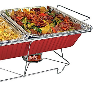 Tiger Chef Full Size Chrome Wire Frame Chafer Stand Steam Table Buffet Chafer Food Warmer Rack Chafing Dish Food Warmer Stand for Chafing Dishes Stand - Full Size (6 Pack)