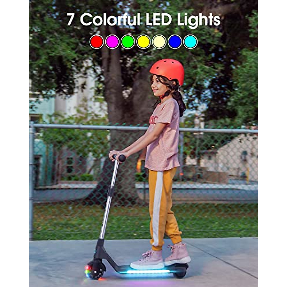 Gyroor Electric Scooter for Kids, Teens, Boys and Girls with Lightweight and Adjustable Handlebar, H30 Kids Electric Scooter with Rechargeable Battery, 6 MPH Limit-Best Gift for Kids!-Black