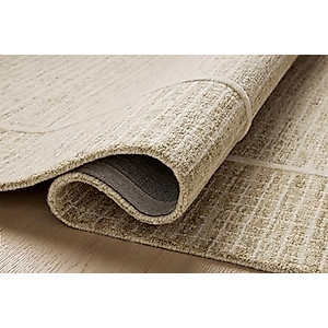 Loloi Chris Loves Julia x Briggs Collection, Wheat & Ivory, 7'-9" x 9'-9" Area Rug – Minimal Gritted Design Area Rugs for Living Room Bedroom Entryway & Hallway No Shed High Traffic Home Decor Rug