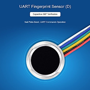 Waveshare UART Fingerprint Sensor (D) Round-Shaped All-in-One Cortex Processor 360° Verification Nail Plate-Sized UART Commands Operation