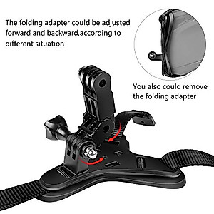 Taisioner Motorcycle Helmet Mount Chin Strap for GoPro AKASO or Other Action Camera Cycling Video Record Accessories ( Second Generation )