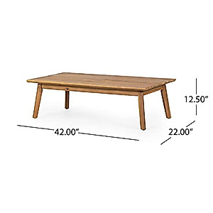 Christopher Knight Home Ellendale Loveseat and Coffee Table Set, White + Teak