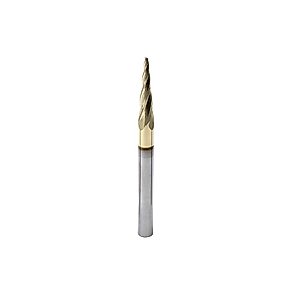 PANHAM 1/16 Inch Ball Nose Upcut CNC Spiral Router Bit 5.4 Degree Tapered Angle for 2D and 3D Wood Carving Solid Carbide ZRN Coating 4 Flutes,1/16"X 1" X 1/4"X 3"