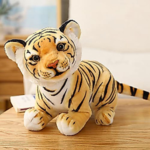 GUDVES Tigers Plush Toy Stuffed Animal Plush Cat - by Tiger Tale Toys Cute Lifelike Tiger Stuffed Animals Animals Kids Toy Gift for Boy Baby Hug Tiger - Lifelike Stuffed Animal (7.8 in, Yellow Tiger)