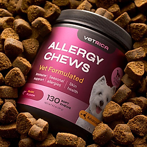 Dog Allergy Relief Chews - Dog Itching Skin Relief - Anti Itch for Dogs - Dog Itch Relief Chews - Hot Spot Treatment - Seasonal Allergy Support Supplements - Allergy Chews - Allergy Immune Treats