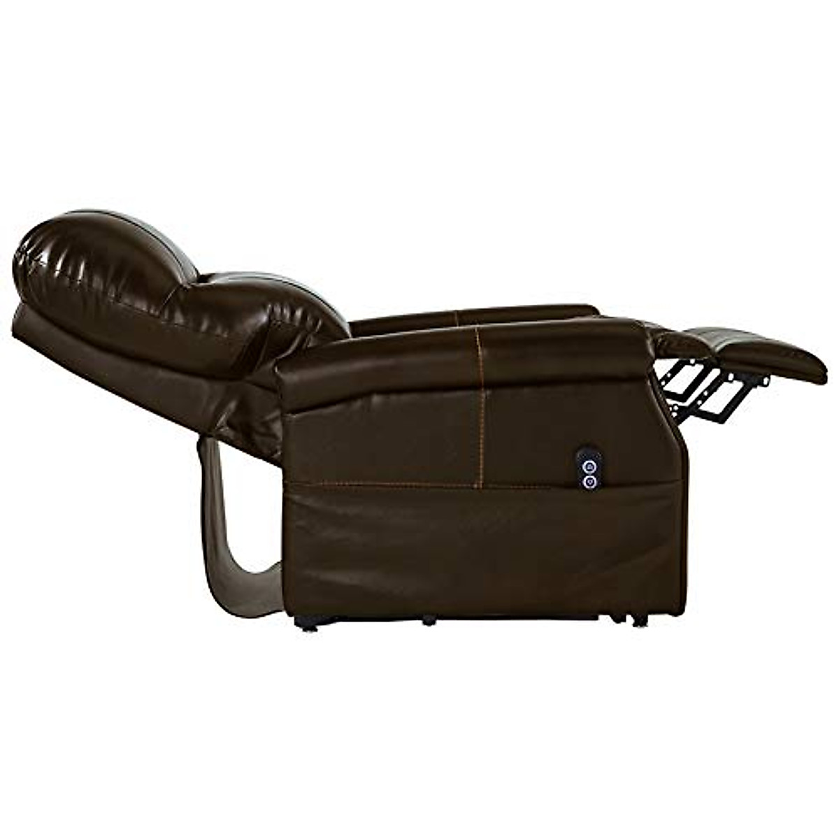 Signature Design by Ashley Markridge Faux Leather Modern Electric Power Lift Recliner for Elderly, Brown