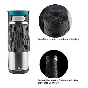 Contigo Autoseal Transit Stainless Steel Travel Mug, 16 Oz, Stainless Steel with Blue