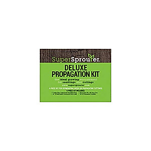 Super Sprouter Deluxe Propagation Kit for Starting Seeds or Cuttings, Includes Humidity Dome, Tray, Grow Light, and Booklet
