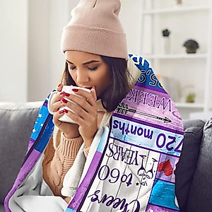 DULNYEI 60th Birthday Gifts for Women Blanket 60th Birthday Gift Ideas 60Year Old Gifts for Women Funny 60th Gifts for Women Turning 60 Birthday Gift for Wife,Sister,Daughter,Friend,Blanket 60x50In