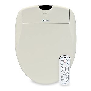 Brondell Swash 1400 Luxury Bidet Toilet Seat, Fits Round Toilets, Biscuit – Bidet – Dual Stainless-Steel Nozzles with Nozzle Clean+, Warm Air Dryer, Ambient Nightlight