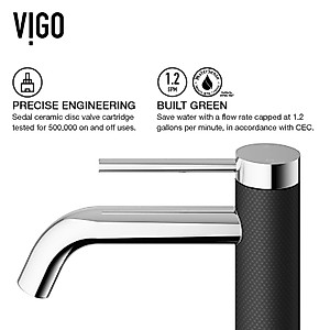 VIGO Madison 8'' H Single Handle Single-Hole Bathroom Faucet in Chrome-VG01044CH