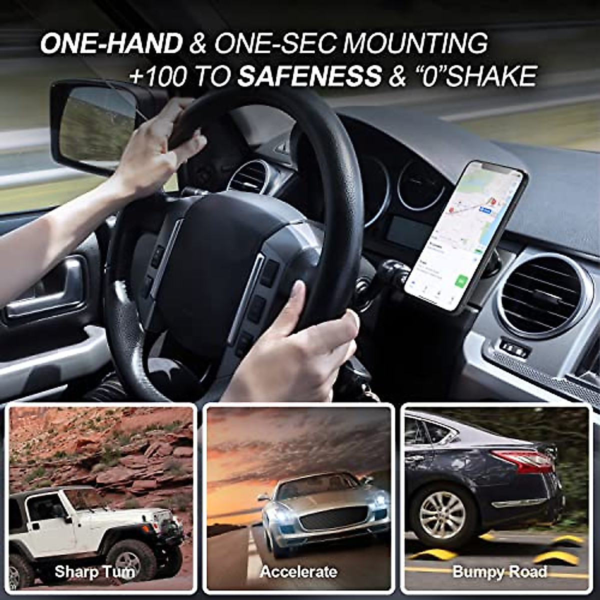 IKOPO All-Metal Magnetic Phone Holder for Car Dashboard, Universal Cell Phone Mount for Car with Strong Magnet Suitable for iPhone, Samsung, LG, GPS, and More