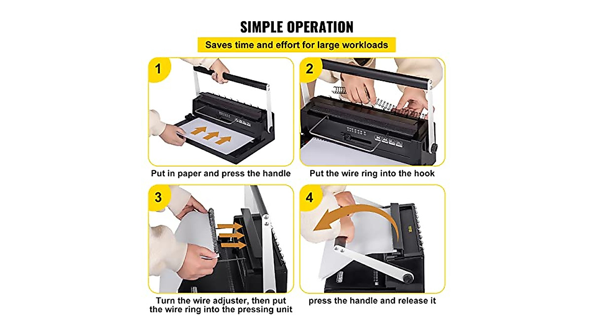 VEVOR Manual Wire Binder Machine - Professional A4 Binding Solution