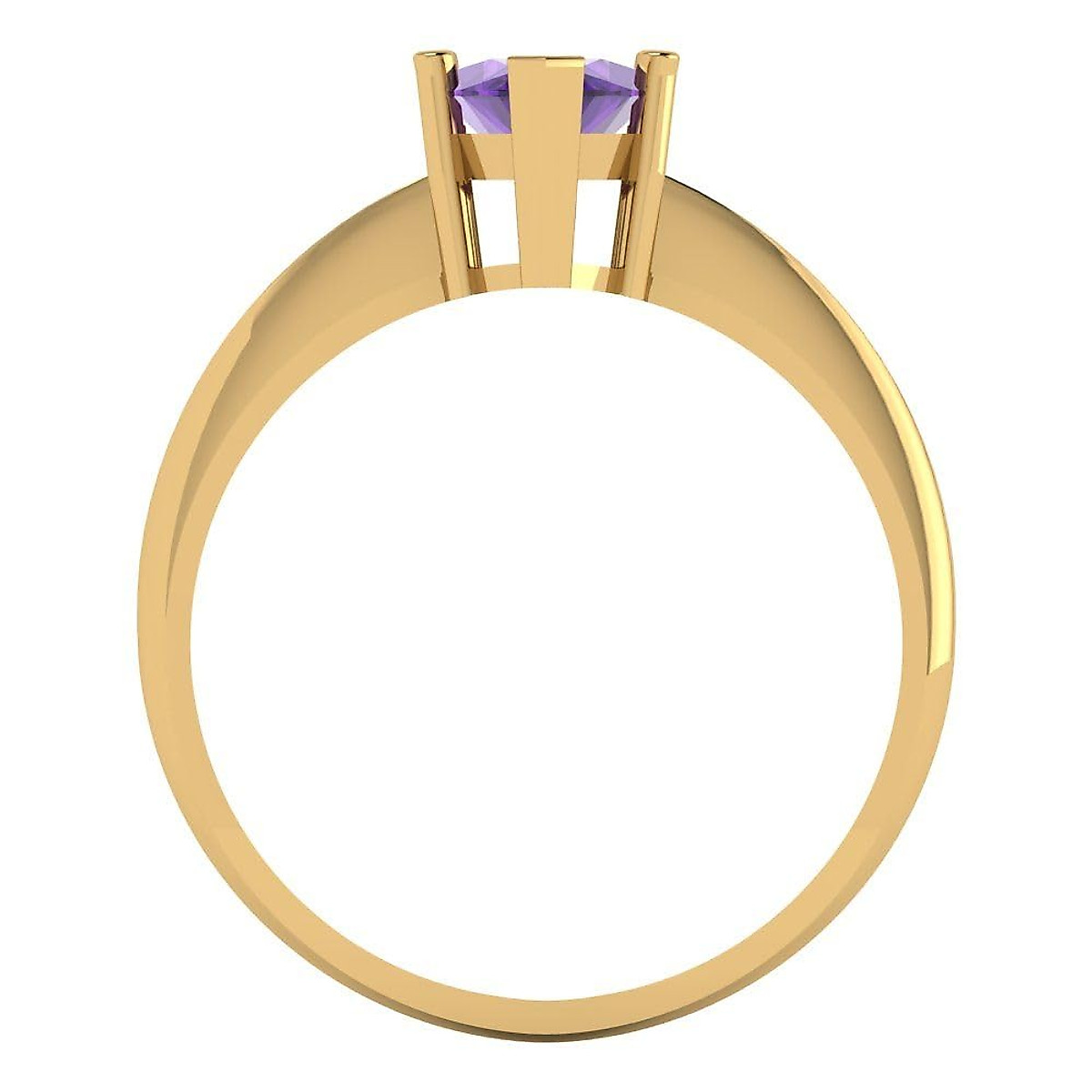 Clara Pucci 1.4ct Marquise Cut Solitaire Natural Amethyst Proposal Wedding Bridal Designer Anniversary Ring 14k Yellow Gold for Women
