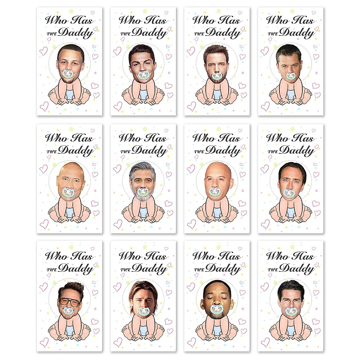 Yangmics Direct Baby Shower Games - Door Prizes Celebrity Cards Lottery Tickets Games for Girls - Funny Lottery Card Ice Breaker Scratch Off Games Party - 40 sheets