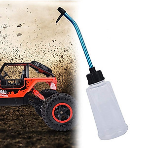 Fuel Filler Bottle, 250ML Universal RC Car Accessory Nitro Engine Fuel Filler Bottle with Aluminum Alloy Bottle Straw for RC Model Car White Fuel Bottle