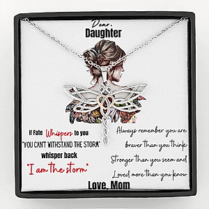 WISHICIOUS - Mother Daughter gift from mom - Gifts for Daughters from Mothers - To My Daughter Necklace - Mom and Daughter necklace Birthday Gift for Daughter (Standard Box, Whisper Dragonfly)