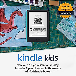Kindle Kids (2022 release) – Includes access to thousands of books, a cover, and a 2-year worry-free guarantee - Ocean Explorer