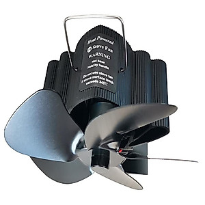 UXZDX CUJUX Black Fireplace Fan 5 Blade Heat Powered Stove Fan Log Wood Burner Quiet Fan Home Efficient (Color : Black, Size : 16085165mm)