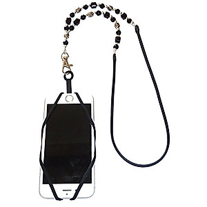 Beaded Women's Universal Lanyard Silicone Strap, Cell Phone Teacher Nurse Keys Keychain Exersize ID Card Badge Holder