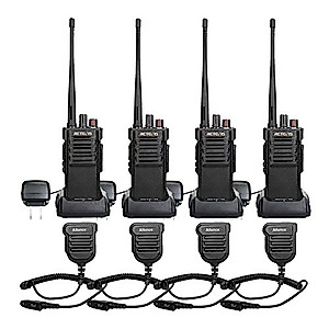 Retevis RT29 2 Way Radios Long Range,High Power Heavy Duty Two Way Radios,Rugged Walkie Talkies with Waterproof Speak Mic 3200mAh Battery(4 Pack)