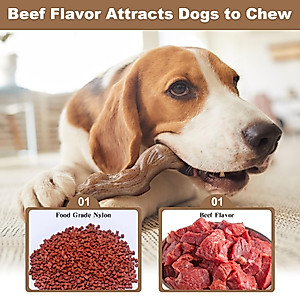 Liangmall Dog Chew Toys for Aggressive Chewers, Nylon Tough Dog Toy with Real Beef Flavored, Indestructible Dog Toys for Medium/Large Breeds