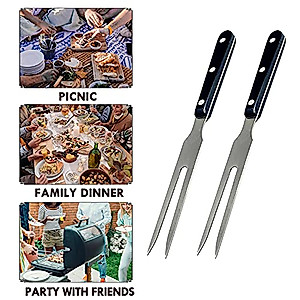 Carving Fork, VOJACO Meat Forks, 10 Inch Long Stainless Steel Forks for BBQ, Barbecue, Serving, Cooking, Grilling, Roasting (2, 10 Inch)