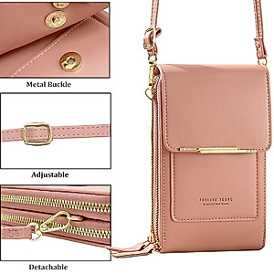 HOPSOOKEN Womens RIFD Small Crossbody Cell phone Purse Wallet Roomy Shoulder Bags (sblack)