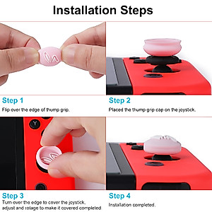 Owngen Cute Thumb Grip Caps for Nintendo Switch/Lite/OLED, Kawaii Magic Moon Joy-Stick Button Stick Cover 3D Analog Ergonomic Cap for NS Controller Joy-Cons (Luna)