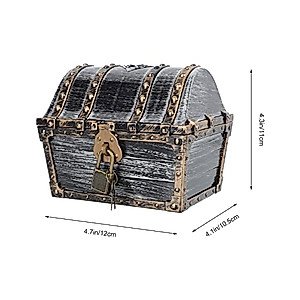 Cabilock Plastic Storage Bins Plastic Storage Bins Travel 2pcs Pirate Treasure pirate treasure chest antique treasure pirate jewelry keepsake Chest : Vintage Jewelry