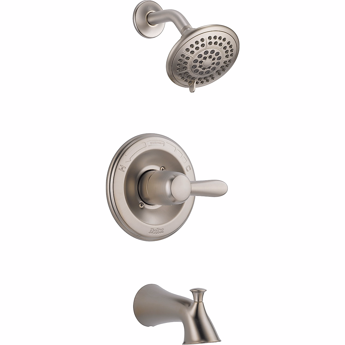 Delta Faucet Lahara 14 Series Single-Handle Tub and Shower Trim Kit, Shower Faucet with 5-Spray Touch-Clean Shower Head, Stainless T14438-SS (Valve Not Included), Without Rough