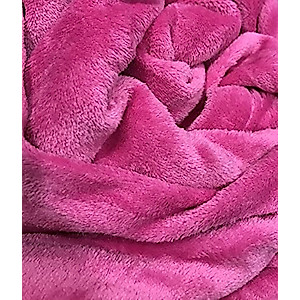 Home Must Haves Solid Hot Pink Affordable Bed Blanket Bedding Throw Fleece Super Soft Warm (Queen), (Hot Pink Blanket 1)