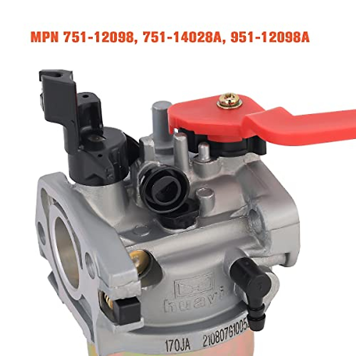 Hipa 751-12098 951-12098 Carburetor for MTD Cub Cadet Troy Bilt 31AS2T5F711 31AS2T5F766 Squall 2100 Snowblower Thrower 270-JU 370-JU Series Engine Carb Replace 751-14028A 951-14028A with Gasket