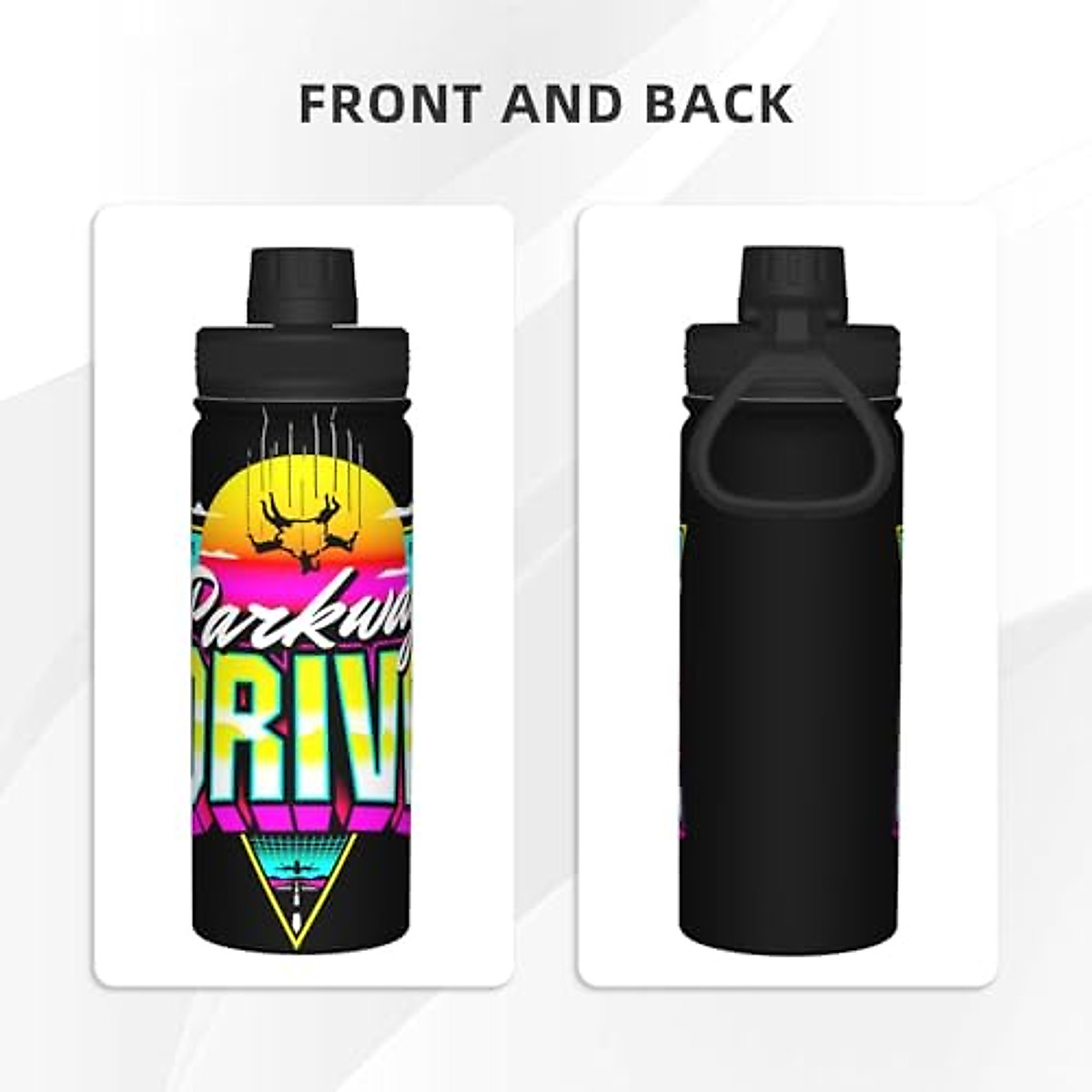 HIKTIEK Parkway Musics Drive Stainless Steel Insulated Tumbler Sports Water Bottle Hot and Cold Travel Cup 18oz