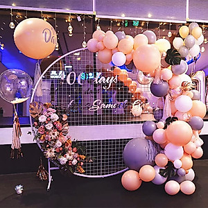 LANGXUN 5ft White Metal Round Balloon Arch kit, White Circle Mesh Arch Stand for Wedding Decorations, Birthday Party Decorations, Baby Shower Decorations, Graduation Party, Photo Backdrop Decoration