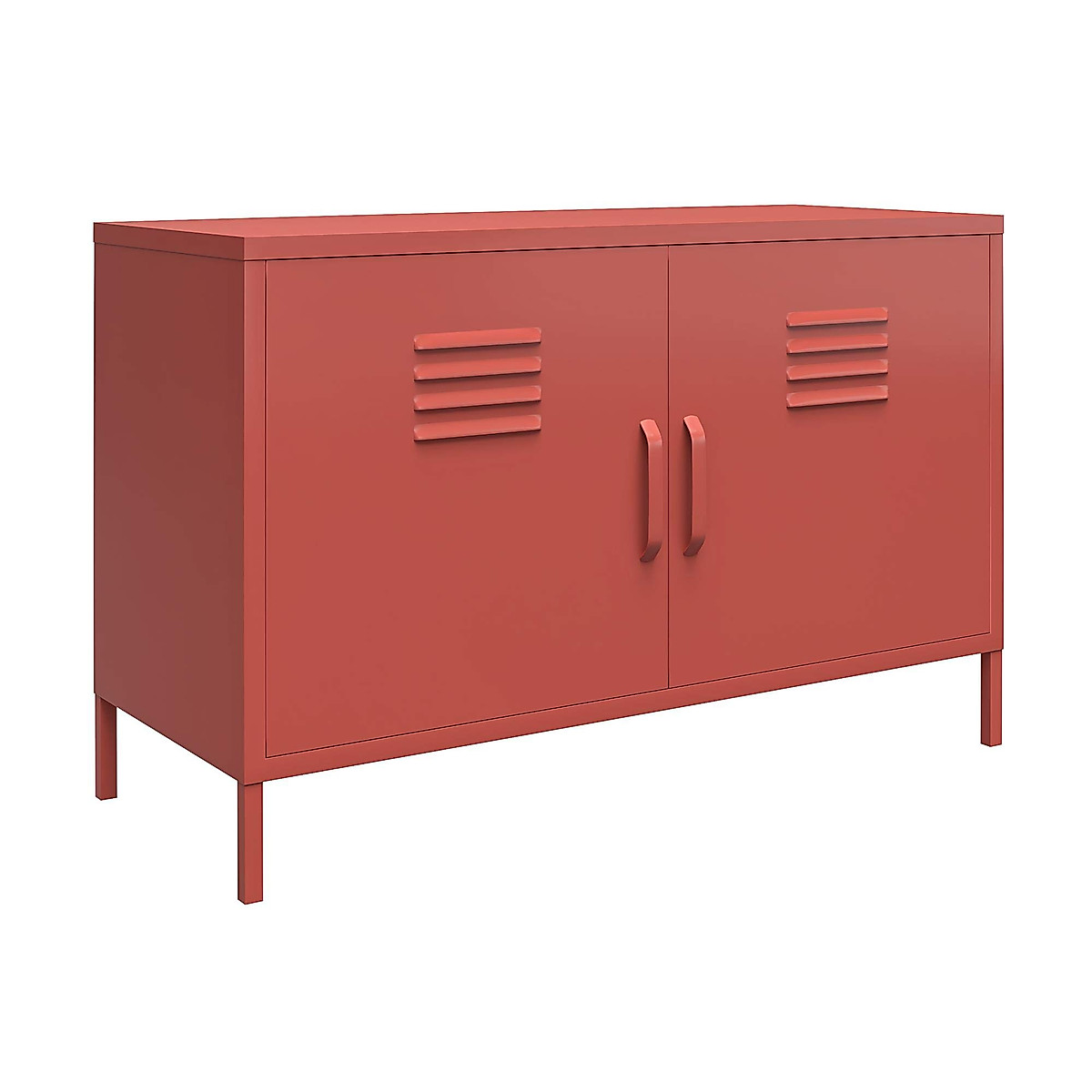 REALROOMS Shadwick 2 Door Wide Metal Locker Accent Storage Cabinet, Terracotta