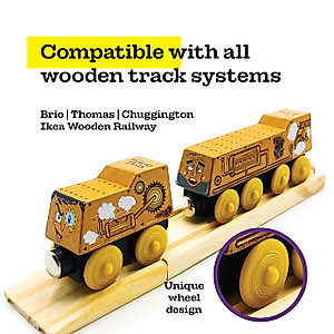 Zany Trains Series 1 - Wooden Train Set with Cargo - Compatible with All Wooden Train Sets - Wooden Train Cars (The Pesky Pests)