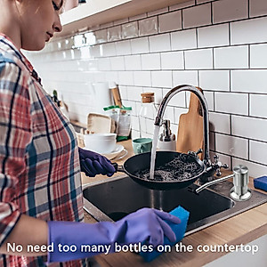 Sink Soap Dispenser Extension Tube kit with Upgraded Check Valve, 47” Silicone Tube, Not Easy to Bend, Stopper Cap to Fit Most Soap Containers, No Need to Fill The Little Bottle Again