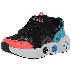 Skechers Gametronix Sneaker, Black/Multi, 3.5 US Unisex Big Kid