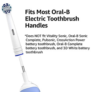 Amazon Brand - Solimo Total Power Replacement Brush Heads, 3 Count, White (Fits Most Oral-B Electric Toothbrushes)